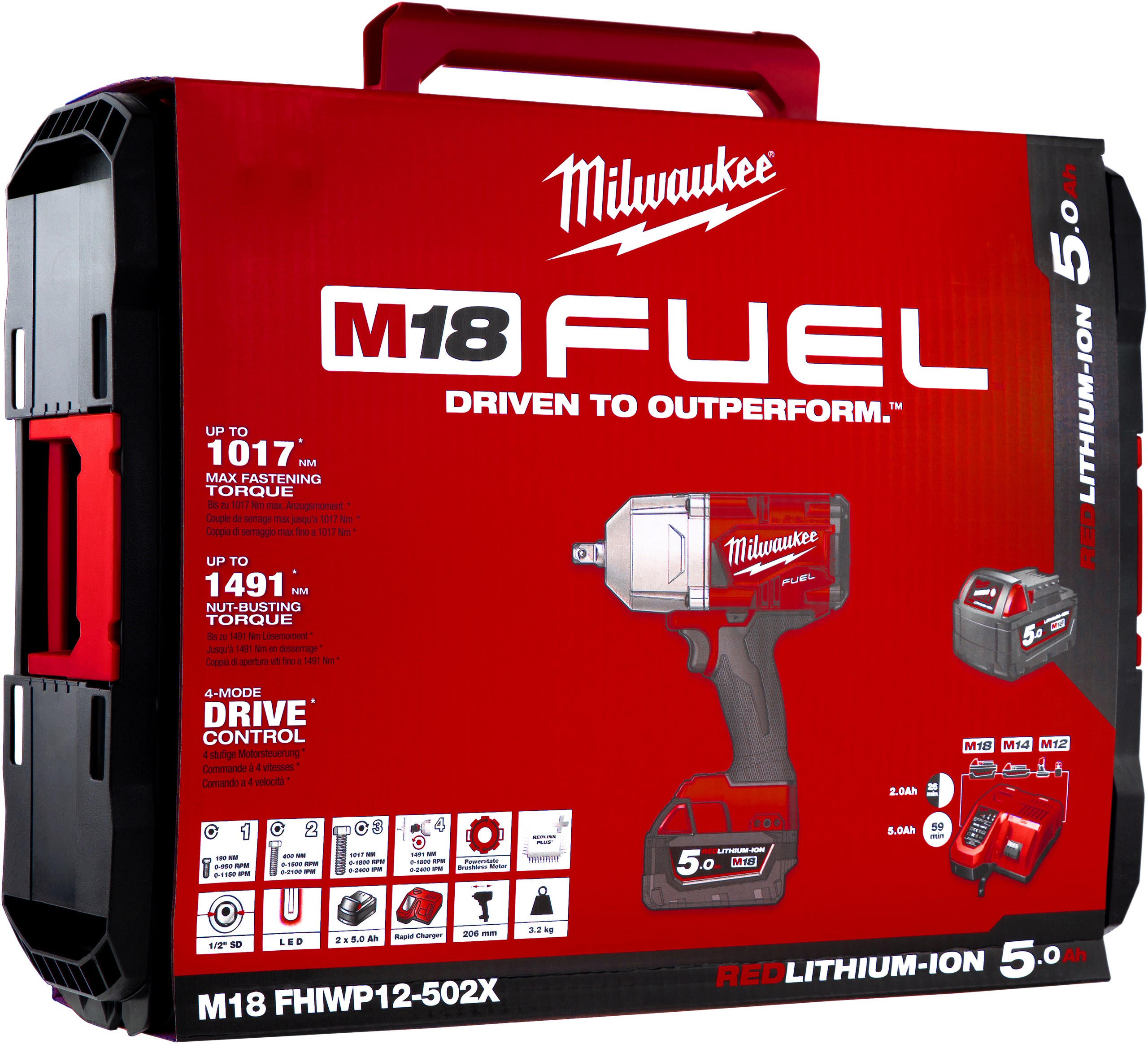 Klucz udarowy akumulatorowy Milwaukee M18 FHIWP12-502X | Sklep Hanex.pl