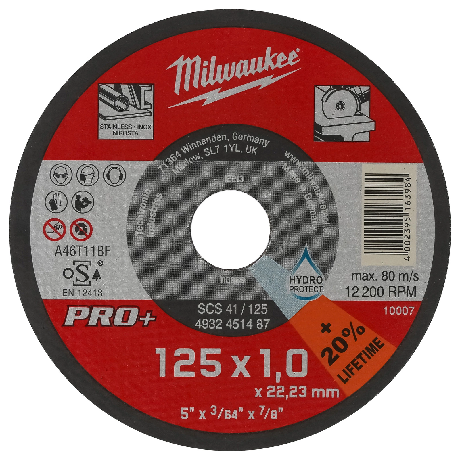 Tarcza do cięcia metalu 125 x 1mm 1 szt. Milwaukee serii PRO+ | Sklep Hanex.pl